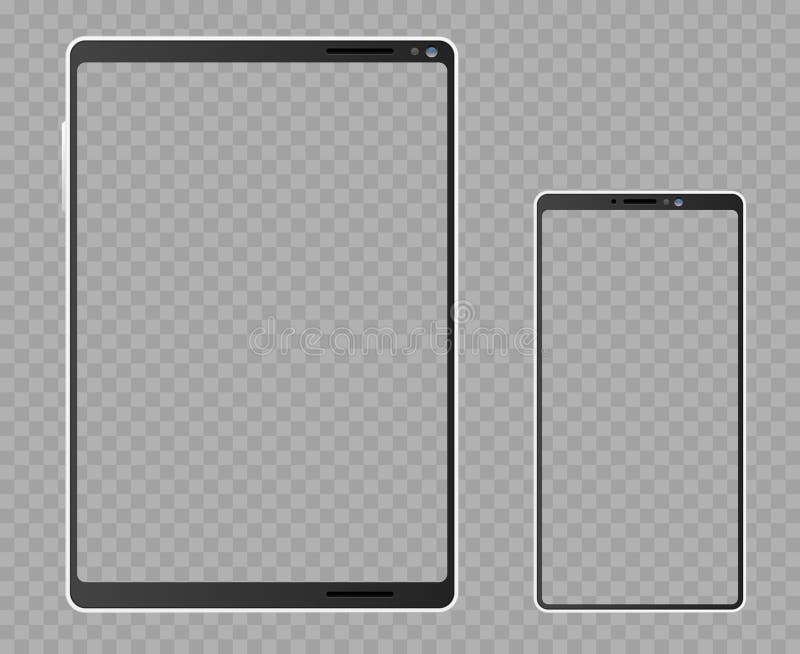 Blank Screen Set Realistic Smartphone Transparent Background Stock ...