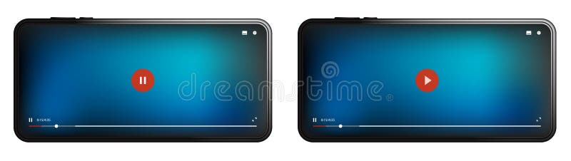 Realistic Mockup of a Smartphone with a Mobile Video Player on the ...