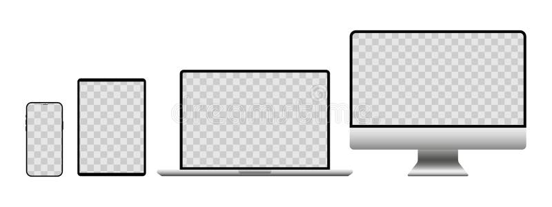 Realistic Mockups of Apple Devices on a White Background with ...