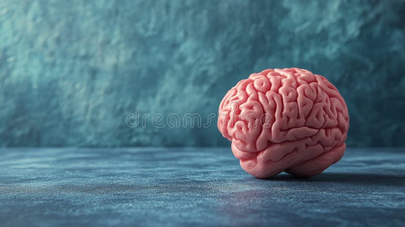 Realistic Model of a Human Brain on a Textured Surface Showcasing ...