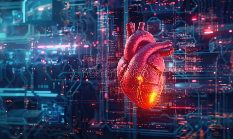 Realistic Model of a Human Heart, Placed in a Futuristic Lab Setting ...