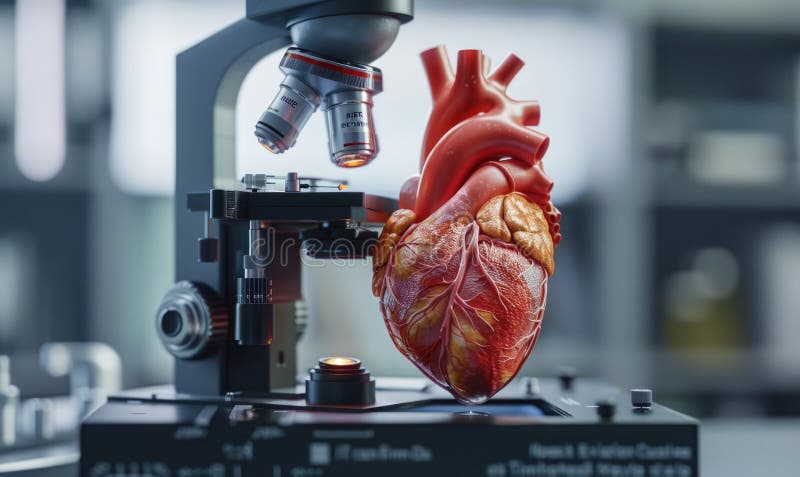 Realistic Model of a Human Heart, Placed in a Futuristic Lab Setting ...