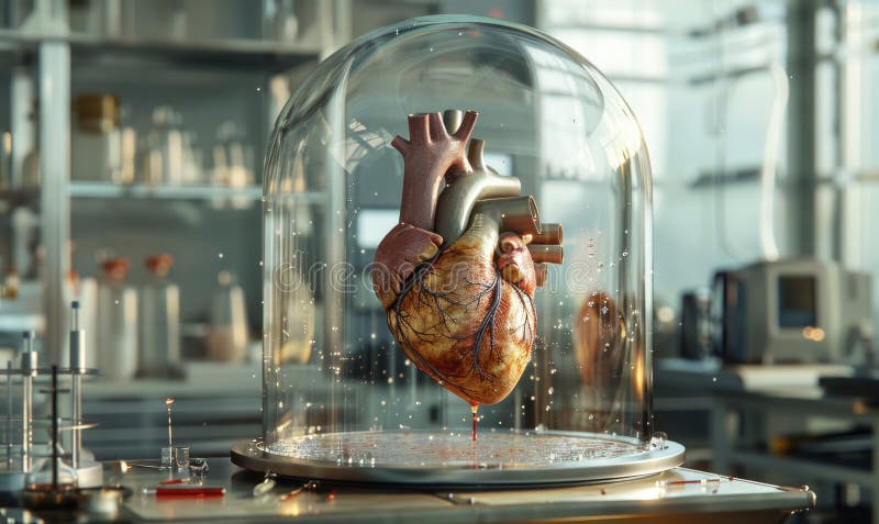 Realistic Model of a Human Heart in a Sterile Container with a Cooling ...