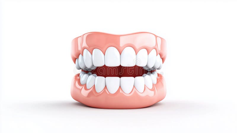 Realistic Model of Human Teeth and Gums, Showcasing Dental Structure ...