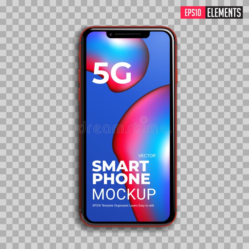 Realistic Model Smartphone with Transparent Screen Stock Vector ...