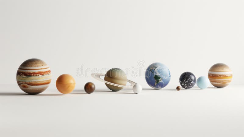 A Realistic Model of the Solar System S Planets Aligned in a Row on a ...