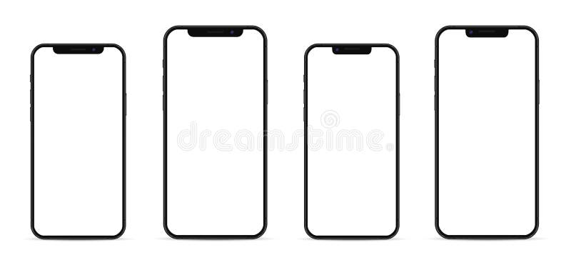 Realistic Models Smartphone with Transparent Screens Stock Vector ...