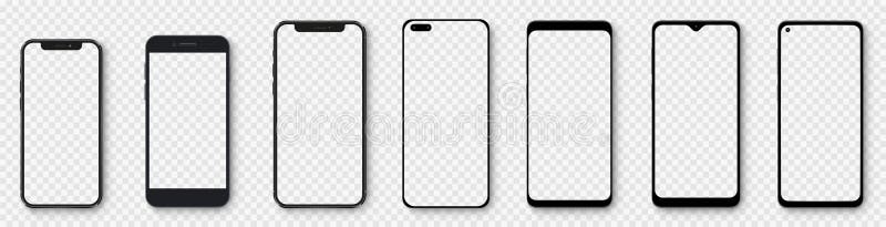 Realistic Models Smartphone with Transparent Screens. Smartphone Mockup ...