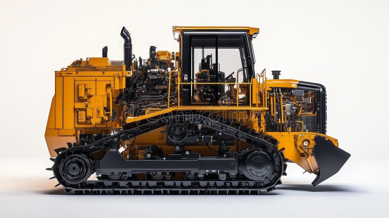 Realistic of a Modern Bulldozer with Semi Transparent Features ...