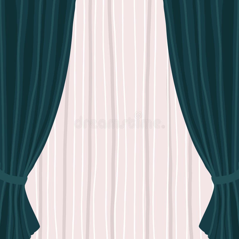 Window Curtains. Realistic Modern Cloth for Interior Design Stock ...