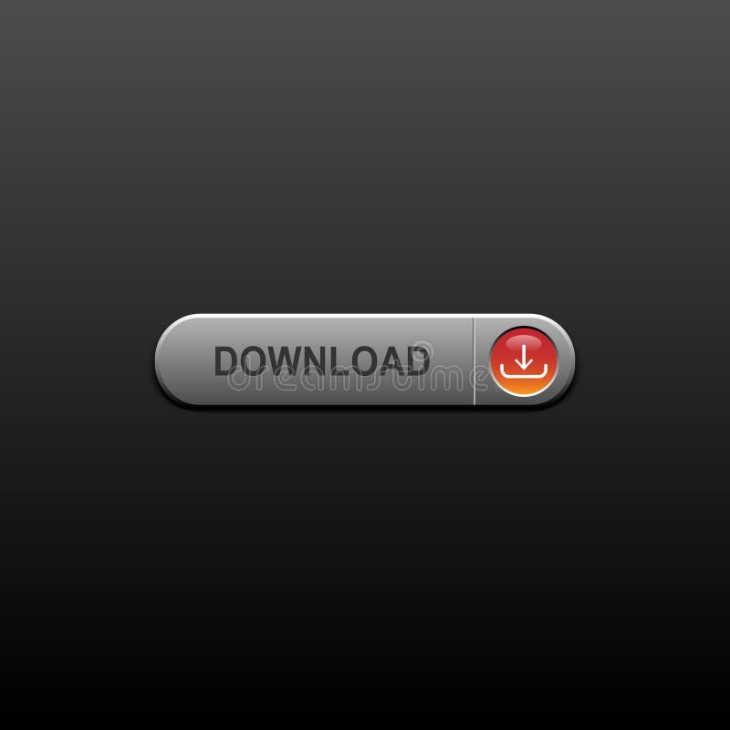 Realistic Modern 3D Style Download Button with Icon on Dark Gradient ...