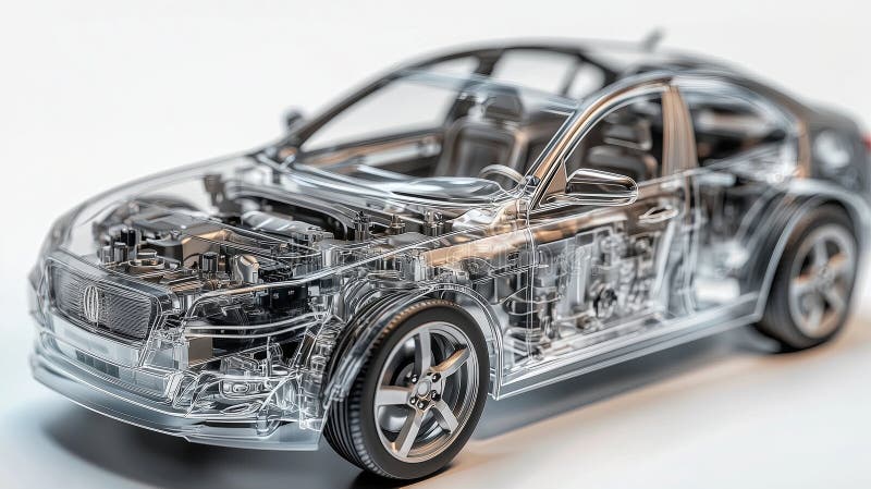 Realistic of a Modern Diesel Car with Semi Transparent Features ...