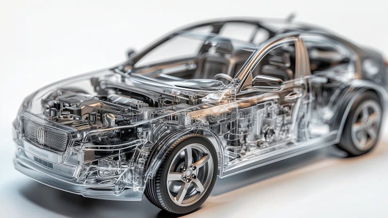 Realistic of a Modern Diesel Car with Semi Transparent Features ...