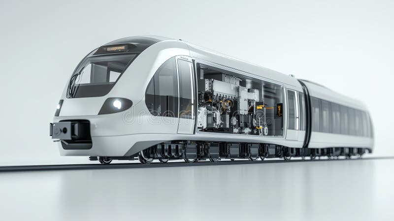 Realistic of a Modern Electric Train with Semi Transparent Features ...