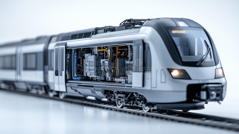 Realistic of a Modern Electric Train with Semi Transparent Features ...