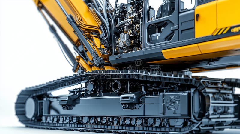 Realistic of a Modern Excavator with Semi Transparent Features ...