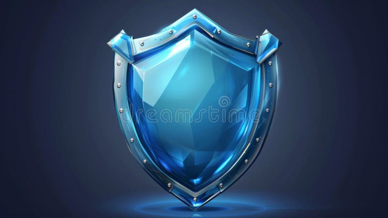 A Realistic Modern Illustration of a Glass Shield in a Metal Frame ...