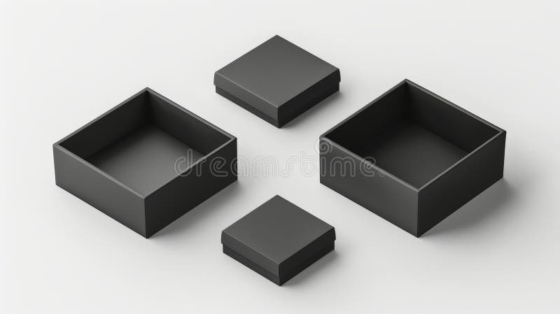 A Realistic Modern Illustration of a Magnet Box Mockup, Open and Closed ...