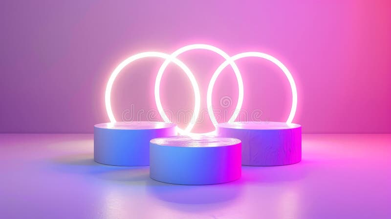 Realistic Modern Illustration of Products Display Platform with Glow ...