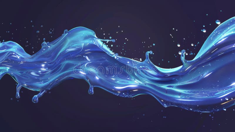 Realistic Modern Illustration Smooth Blue Water Surface Isolated Stock ...