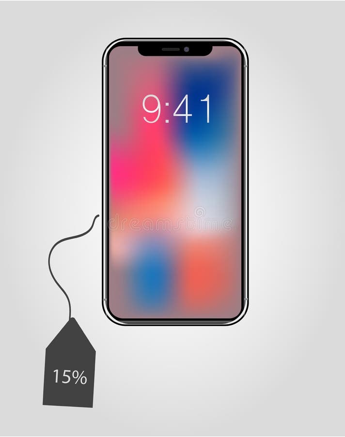 Phone Model Isolated on the White, 3d Render Stock Illustration ...