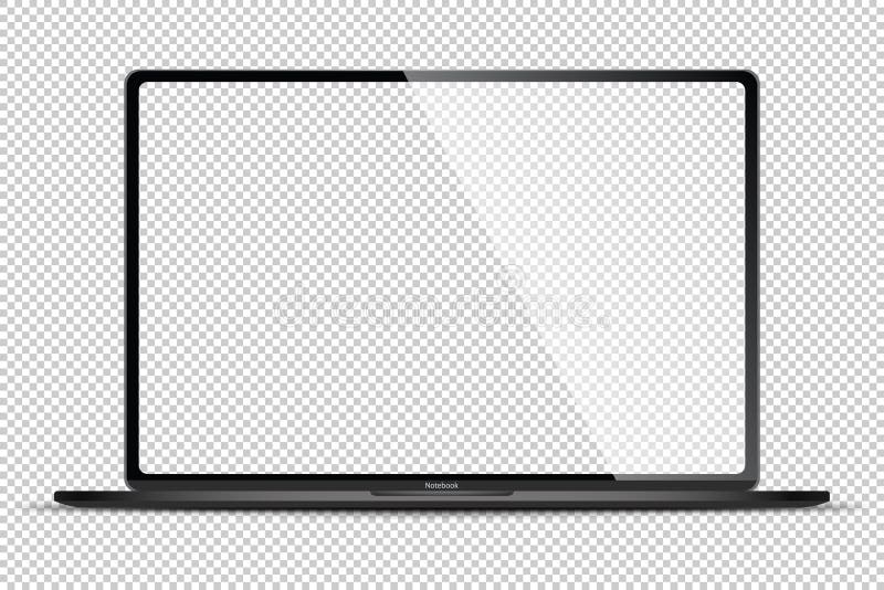 Realistic Modern Laptop with Transparent Screen. Stock Vector ...