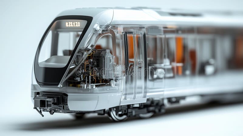 Realistic of a Modern Metro Car with Semi Transparent Features ...