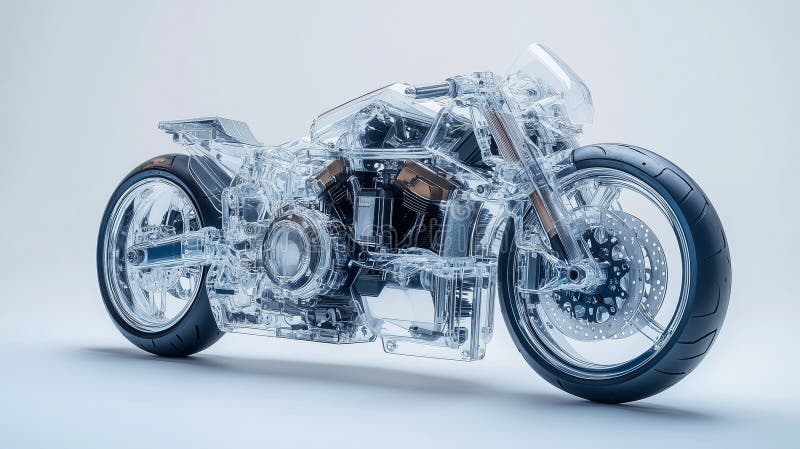Realistic of a Modern Motorcycle with Semi Transparent Features ...
