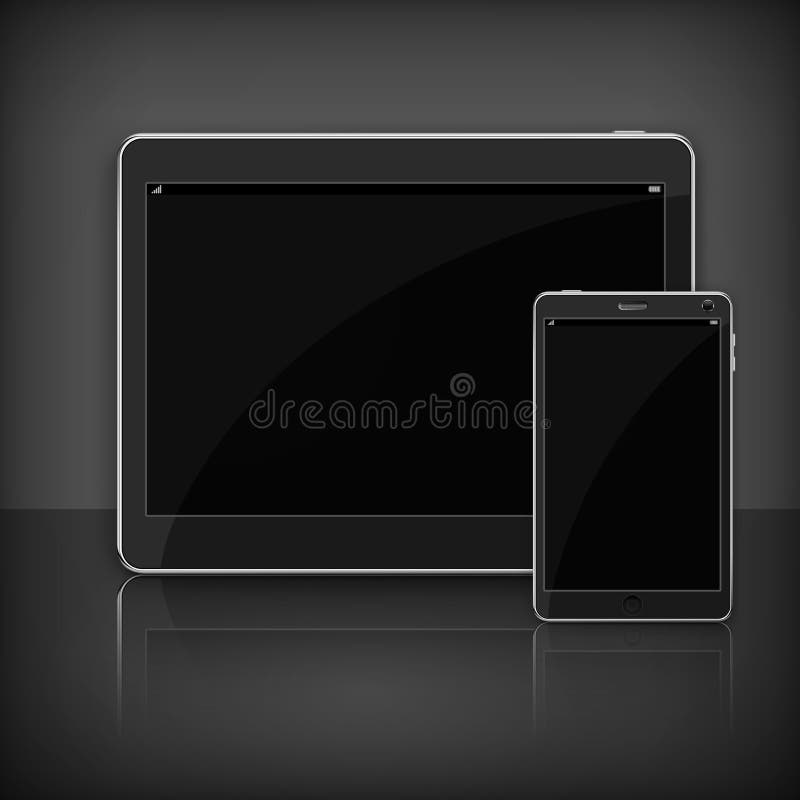 Realistic Modern Tablet on Black Stock Vector - Illustration of ...