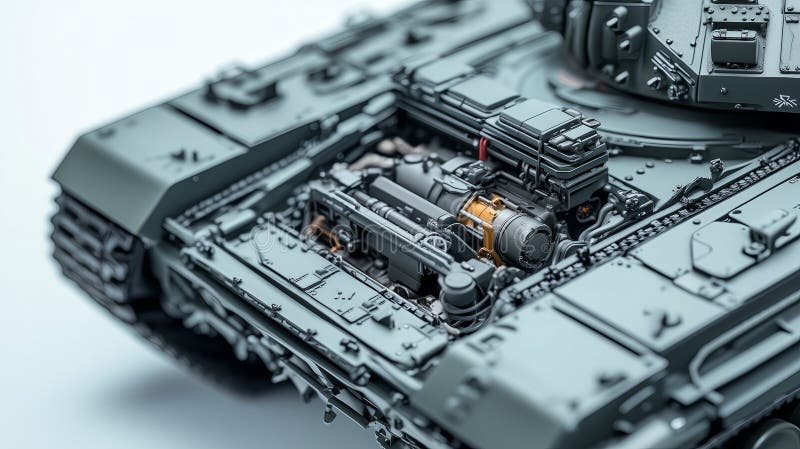 Realistic of a Modern Tank with Semi Transparent Features, Allowing a ...