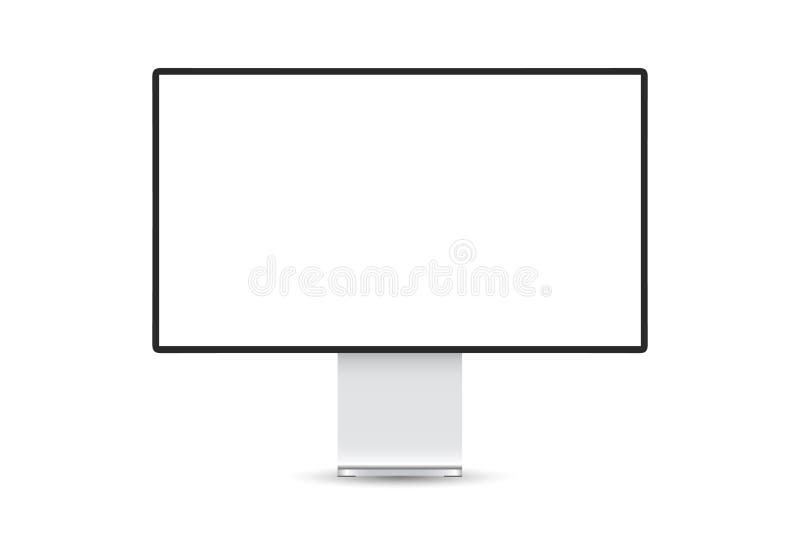 Realistic Monitor with Screen Isolated on Background. Vector ...