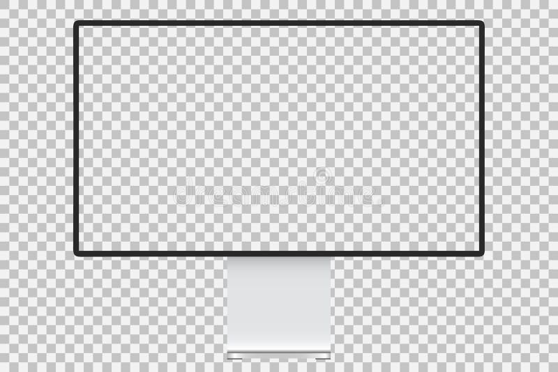 Realistic Monitor with Screen Isolated on Background. Vector ...