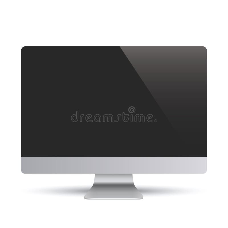 Realistic Monitor with Shadow, Computer Display Front View - Stock ...