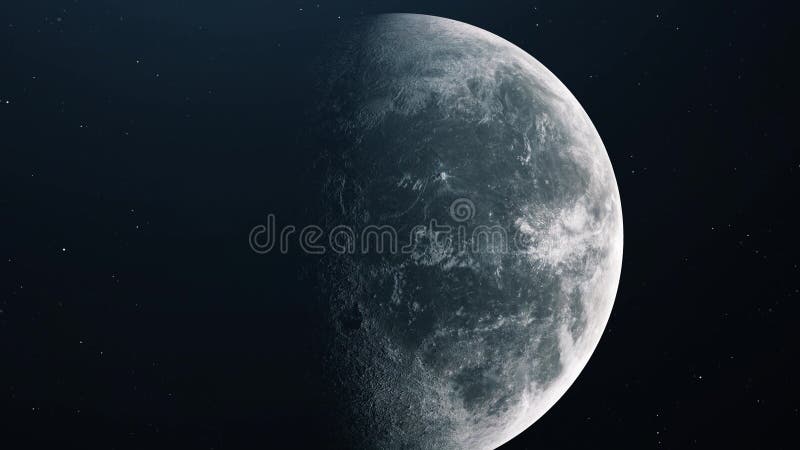 Realistic Moon. Moon in Open Space Over Stars Stock Illustration ...