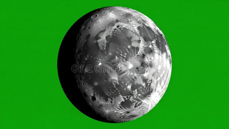 Realistic Moon Phases Animation on Green Screen Background for ...