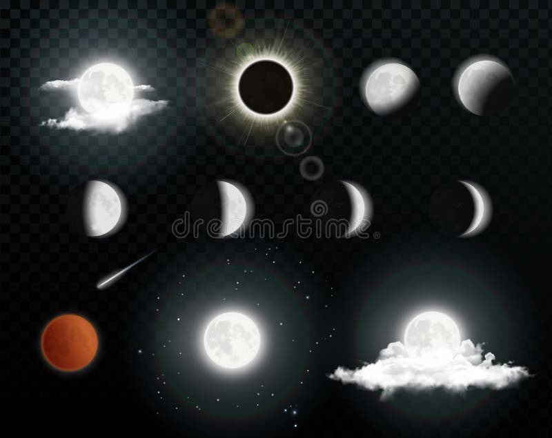 Realistic moon stock illustration. Illustration of lunar - 39817282