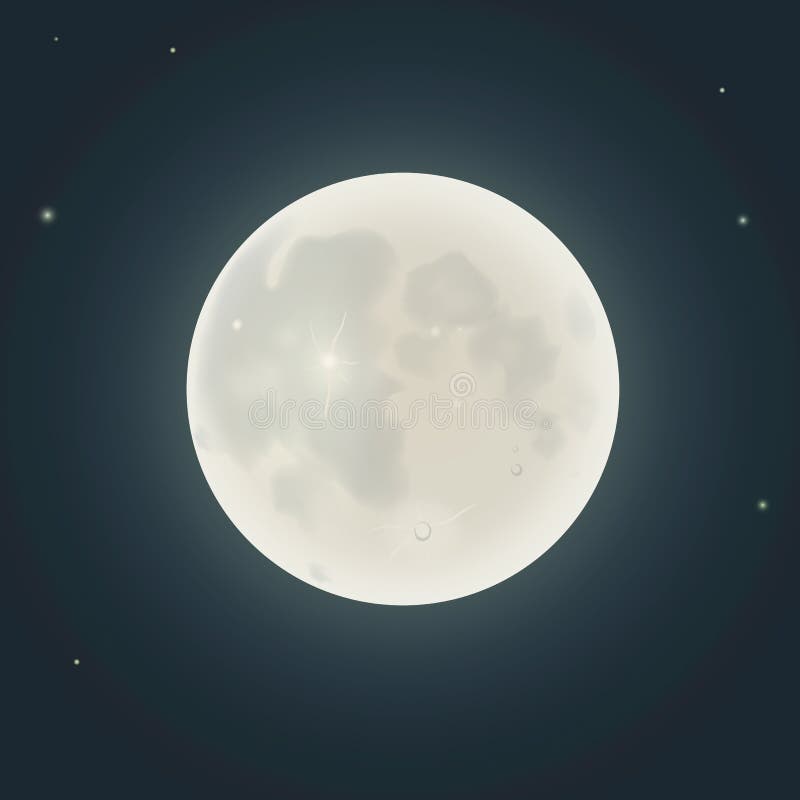 Realistic Moon Sketch, Black and White Graphic, Vector Illustration ...