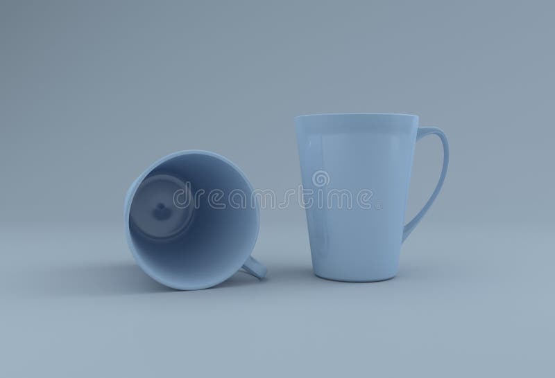 Realistic Mug Mockup 3D Rendered Stock Illustration - Illustration of ...