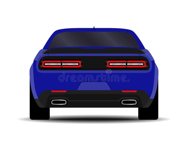 Realistic Muscle car stock illustration. Illustration of engine - 140203547