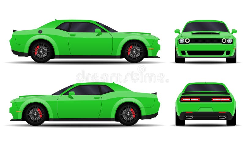 Realistic Muscle car stock vector. Illustration of drag - 140204047