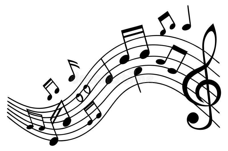 Realistic Music Notes Illustration with Elegant Curves Detailed Music ...