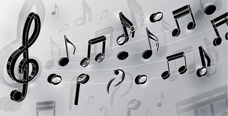 Realistic Music Notes Stock Illustrations – 516 Realistic Music Notes ...