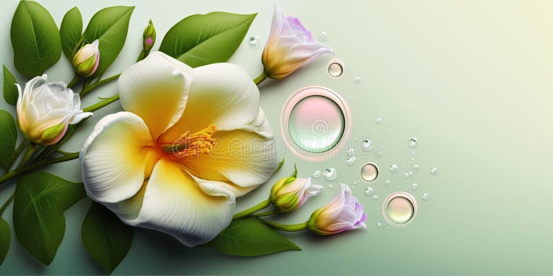 Realistic Nature Illustration of Alamanda Flower Bloom and Leaves Stock ...