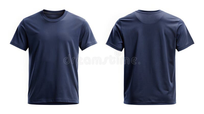 Realistic Navy Blue TShirt Mockup Front and Back Views Versatile ...