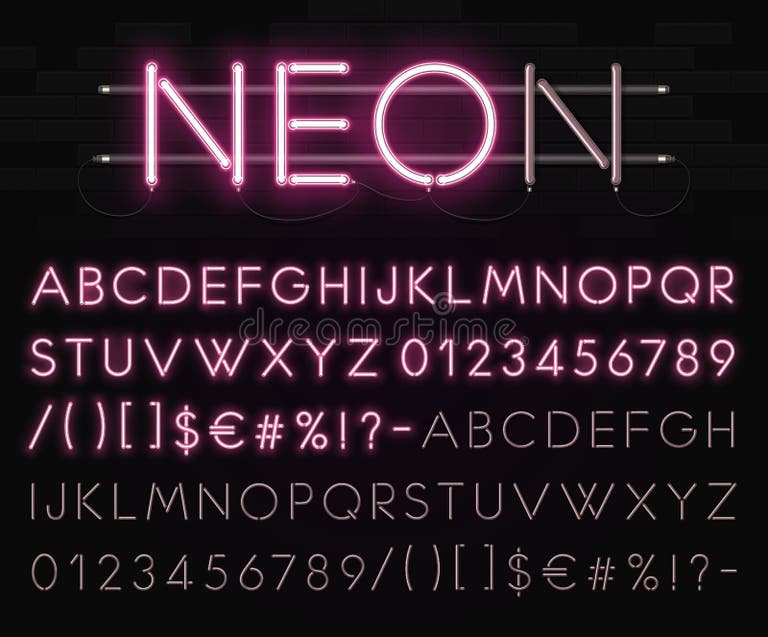 Neon Alphabet Vector Stock Illustrations – 37,208 Neon Alphabet Vector ...
