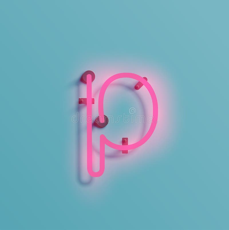 Realistic Neon Character from a Typeset, Vector Stock Vector ...
