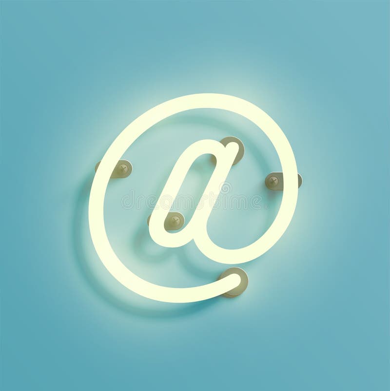 Realistic Neon Character from a Typeset, Vector Stock Vector ...