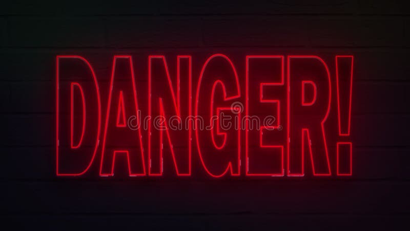 Realistic Neon Written Danger for Decoration and Covering on the Wall ...