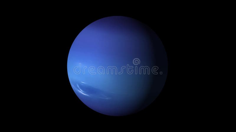Realistic Neptune Planet Turning on Black Background. Neptune Sphere ...