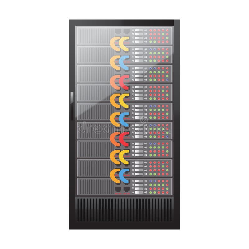 Realistic Network Server with High Detailed Illustrated. Stock Vector ...